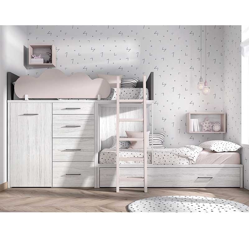 Litera Dado con quitamiedos abatible de Tegarmobel - Bebeydecoracion