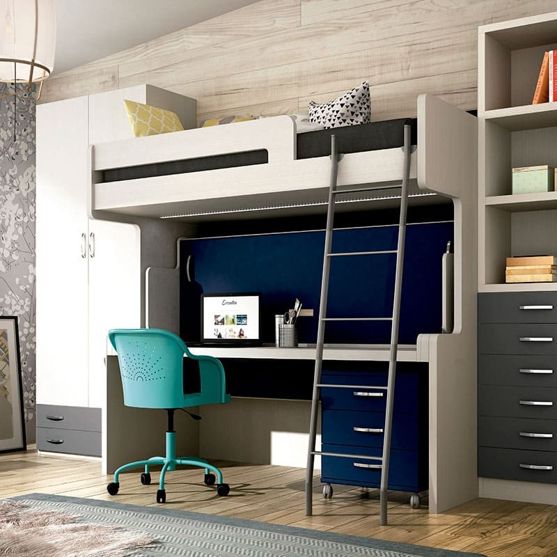 Litera Vitta con cama, armario y escritorio de Tegarmobel - Bebeydecoracion