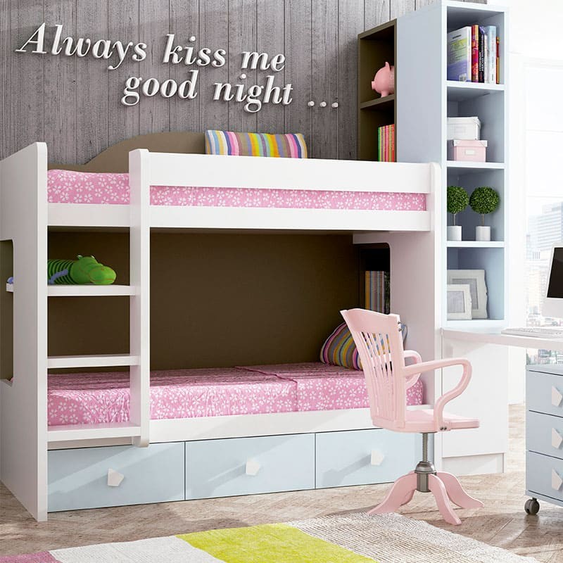 Litera Vitta con cama y escritorio de Tegarmobel - Bebeydecoracion