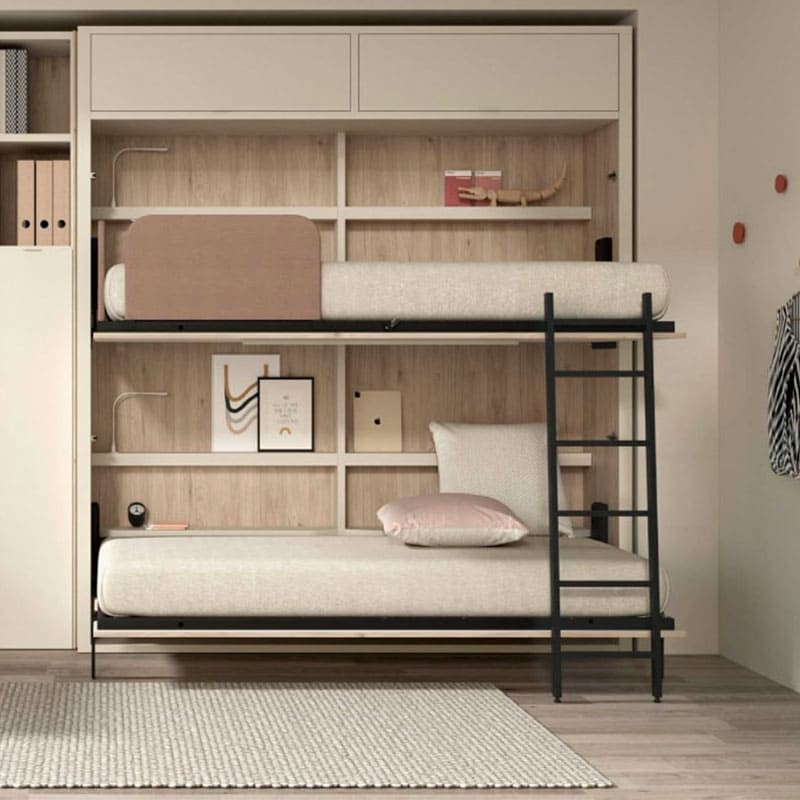 Litera abatible horizontal Next con altillo Tegar | Bebeydecoracion